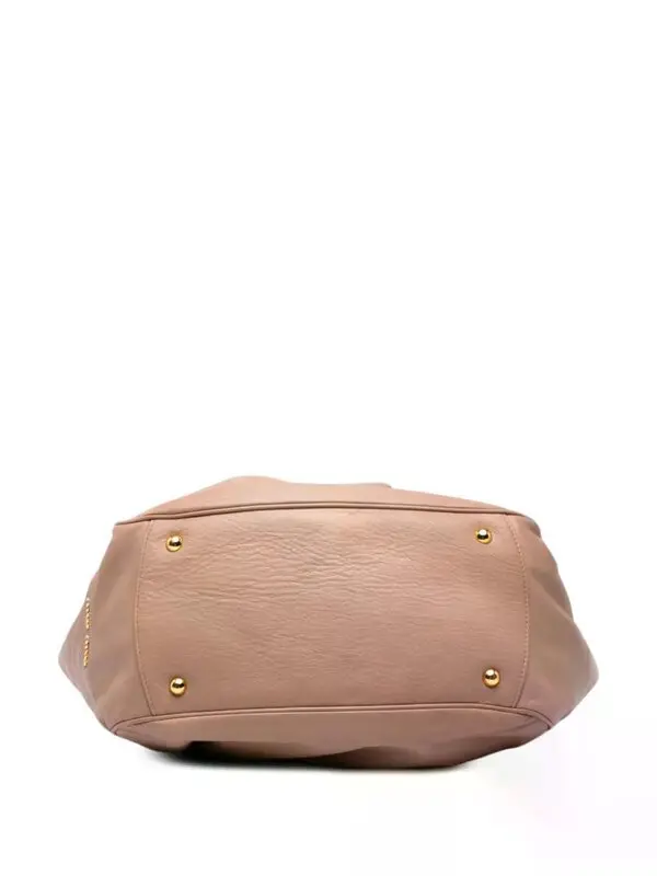 Miu Miu 2010 Lambskin Side Pocket Tote Bag - Pink