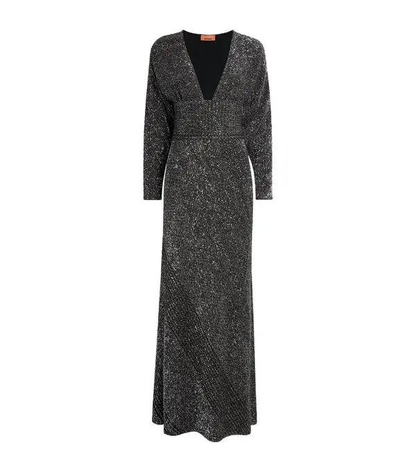 Missoni Sequin Plunge-neck Maxi Dress