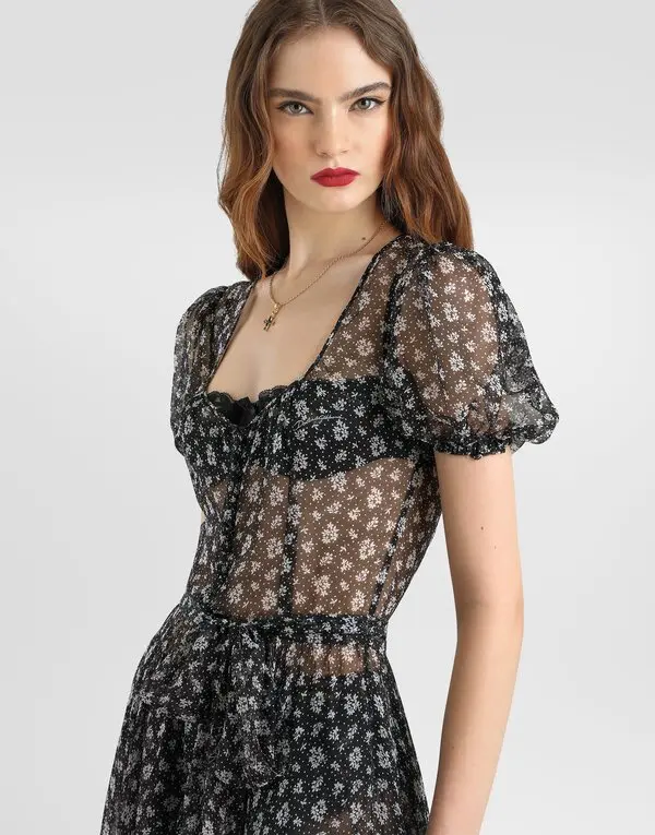 Dolce & Gabbana Floral-print Chiffon Dress Collection