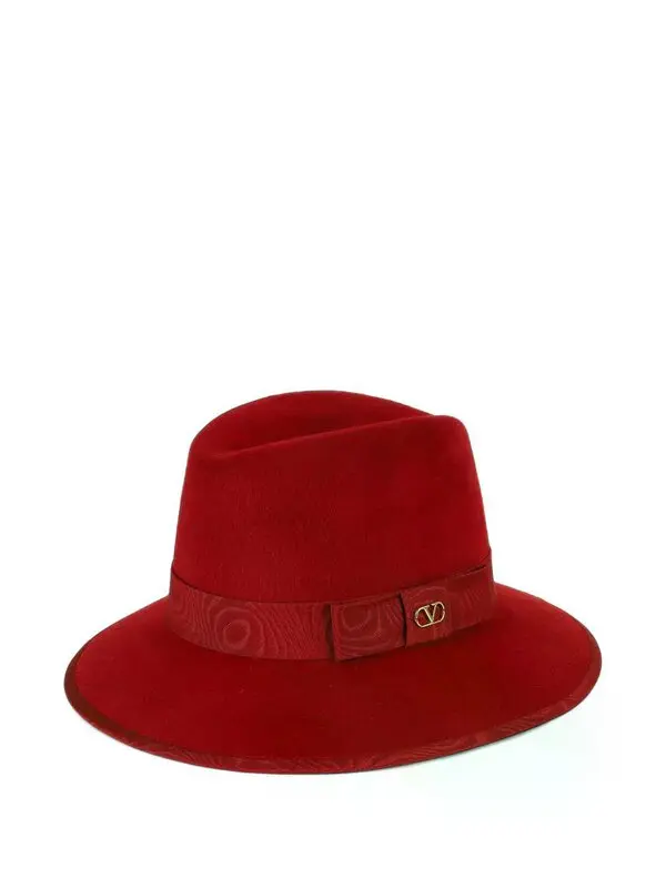 Valentino Garavani Vlogo Signature Fedora Hat - Red