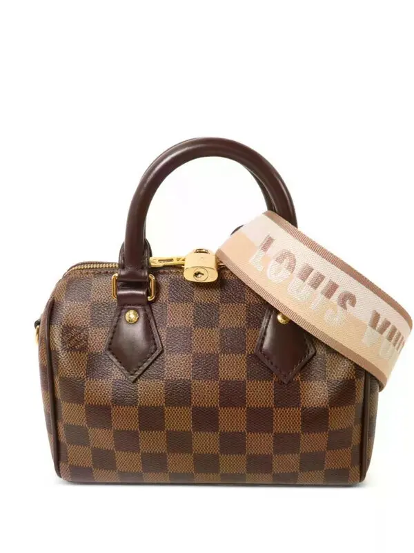 LOUIS VUITTON 20 Speedy Bandoulière Damier Ébène Tote Bag - Brown