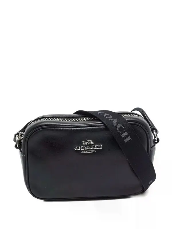 COACH Logo-plaque Leather Cross Body Bag - Black