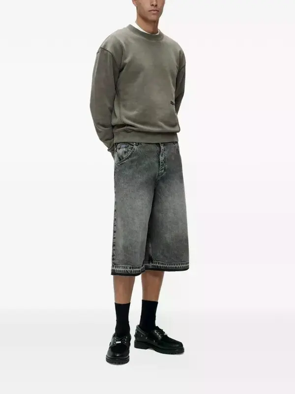 Karl Lagerfeld Acid-wash Denim Shorts - Grey