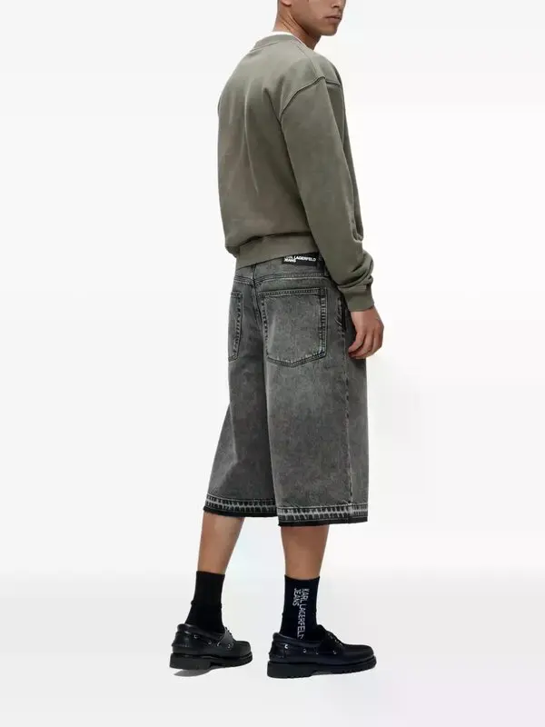 Karl Lagerfeld Acid-wash Denim Shorts