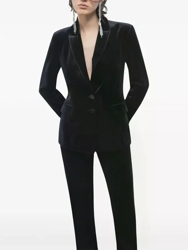 Patrizia Pepe Single-breasted Velvet Blazer