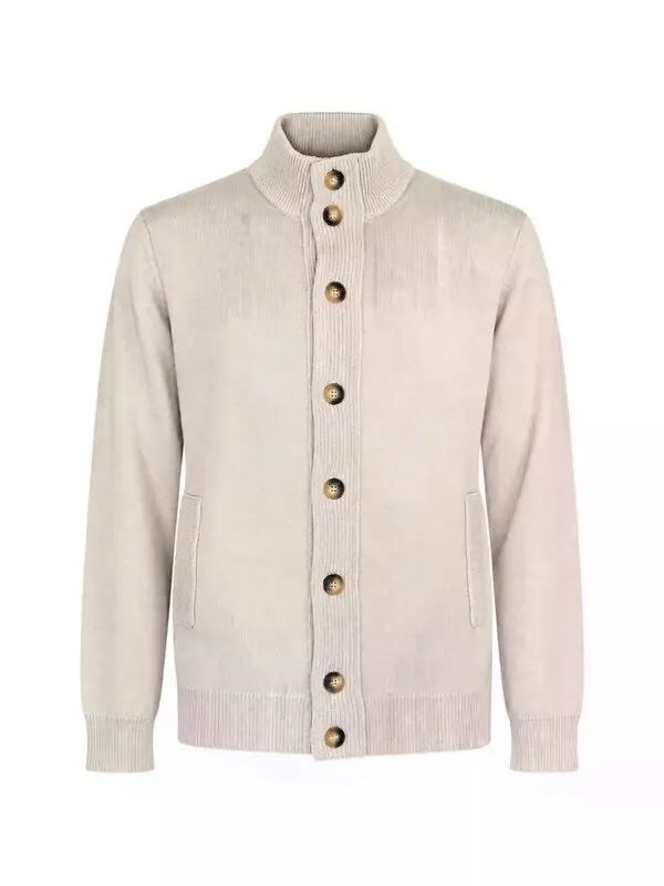 KANGRA High-neck Buttoned Cardigan