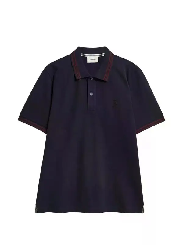 Pringle Of Scotland Logo-embroidered Tipped Polo Shirt - Blue