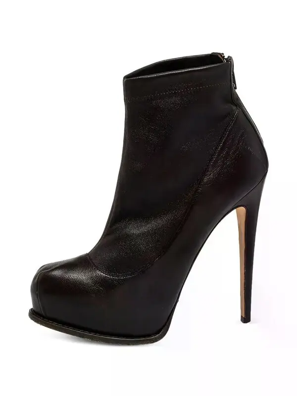 Brian Atwood Platform Leather Ankle Boots