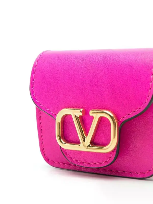 Valentino Garavani Logo-plaque Leather Airpods Case