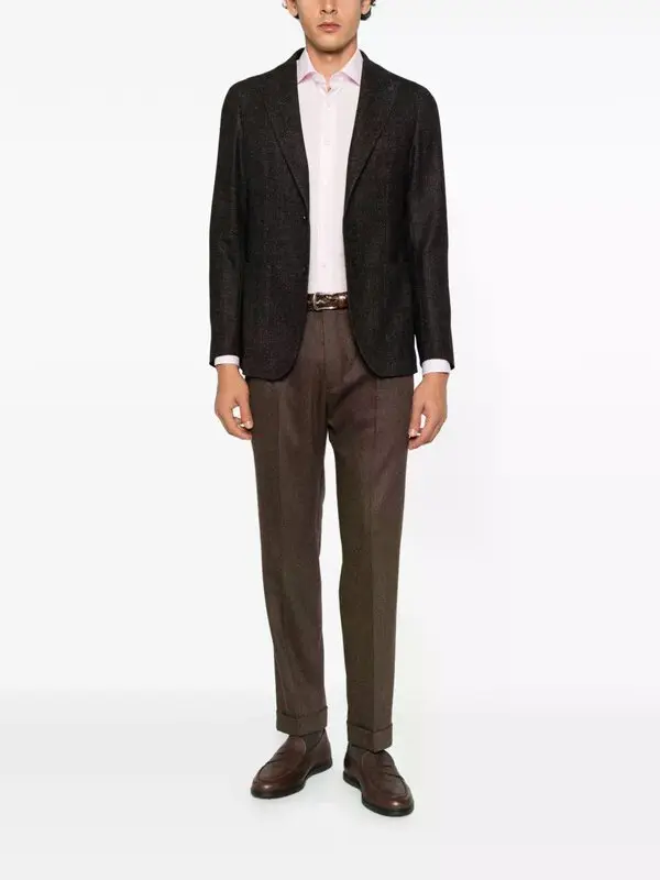 GTA Pleated Wool Trousers - Brown