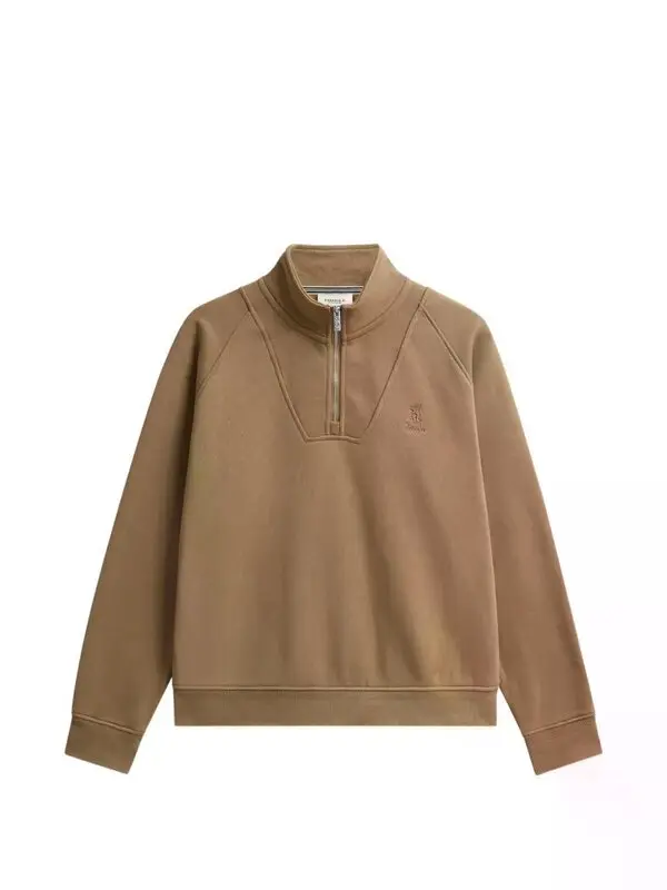 Pringle Of Scotland Half-zip Raglan-sleeve Sweatshirt - Brown