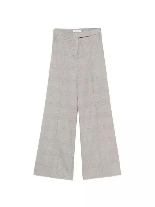 Max Mara Glen Plaid Wool Trousers Olive - Green