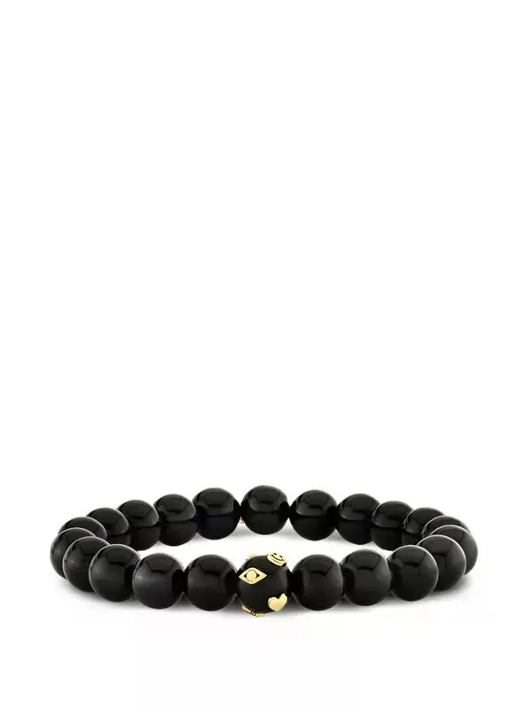 SYDNEY EVAN Onyx And Diamond Icon Bead Bracelet - Black