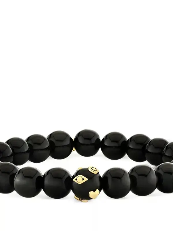 SYDNEY EVAN Onyx And Diamond Icon Bead Bracelet