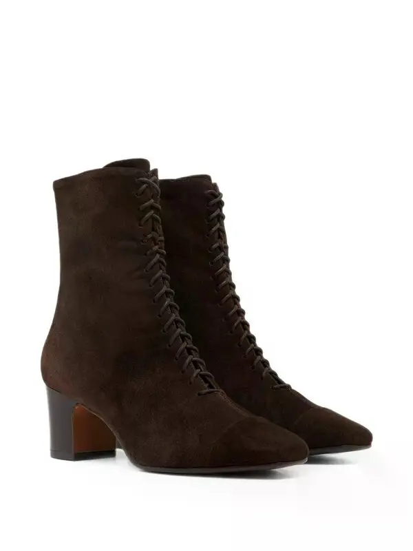 CAREL Colette Lace-up Suede Ankle Boots - Brown