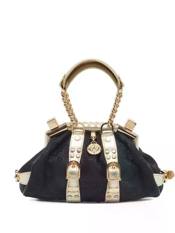 Versace Mini Madonna Buckle-detail Satchel Bag - Black