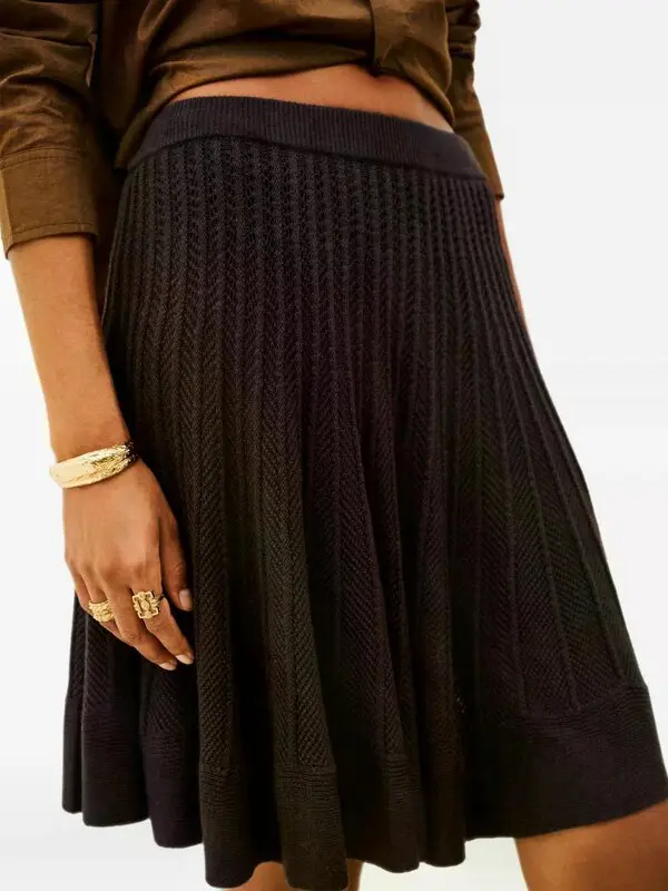 Ba&sh Penelope Pointelle-knit Mini Skirt