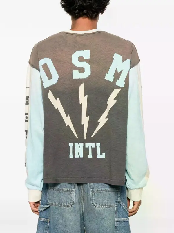 DIET STARTS MONDAY Graphic-print Panelled Long-sleeved T-shirt