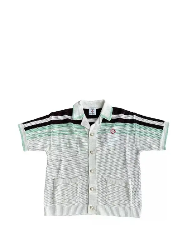 Casablanca Striped Crochet Shirt