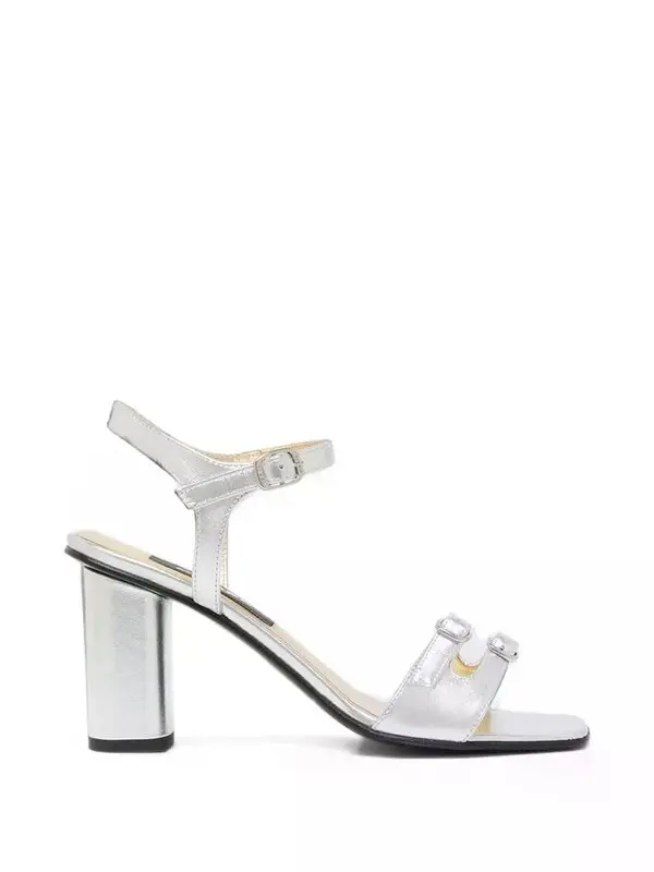 CAREL Triple-strap Block-heel Sandals - Silver