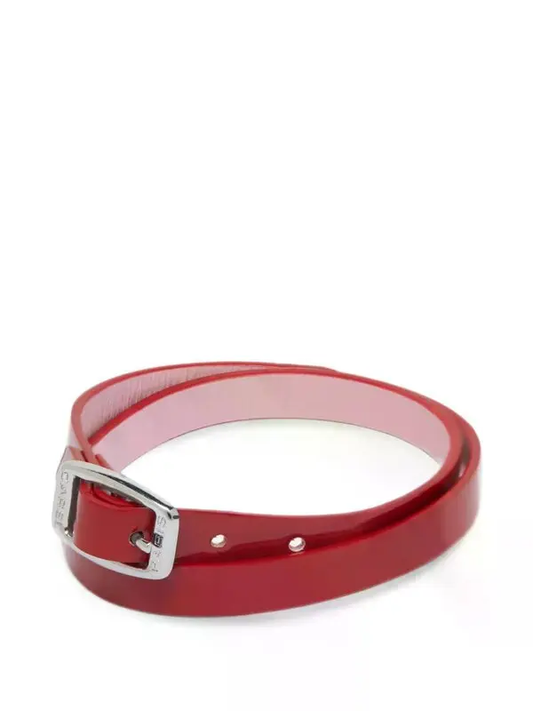 CAREL Patent Calf-leather Double-wrap Bracelet