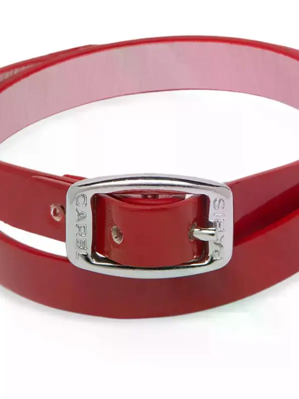 CAREL Patent Calf-leather Double-wrap Bracelet