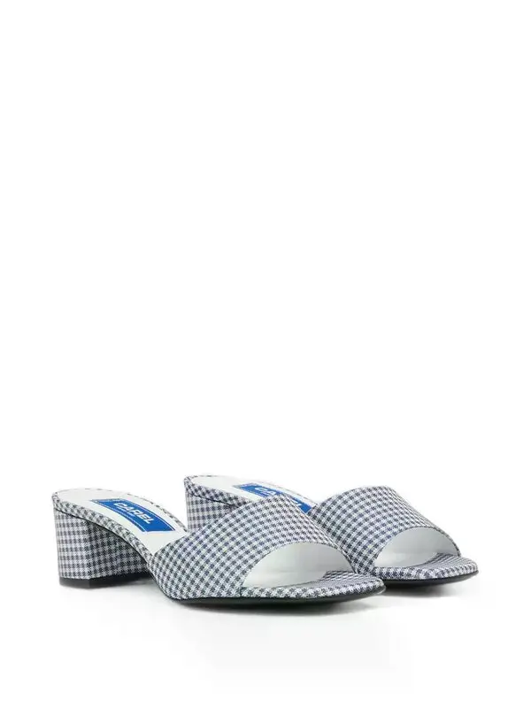 CAREL Gina Gingham-print Mules - Blue