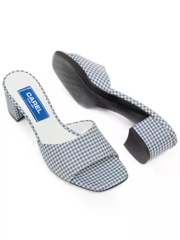 CAREL Gina Gingham-print Mules