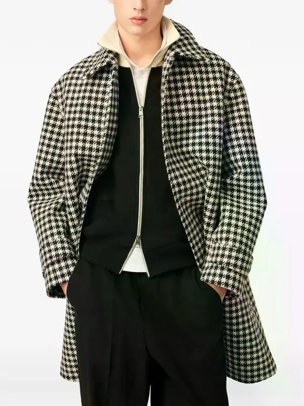 AMI Paris Houndstooth Wool Coat