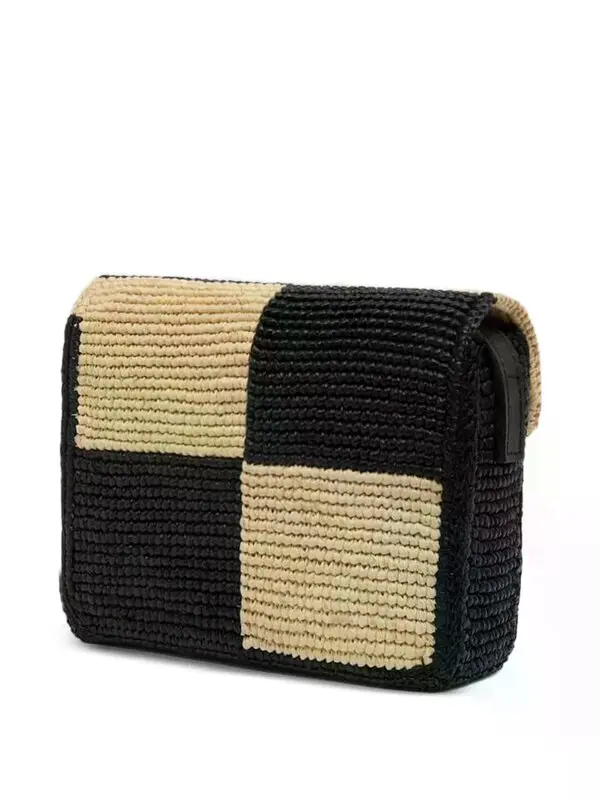 CAREL Mini Sorbonne Raffia Shoulder Bag - Black