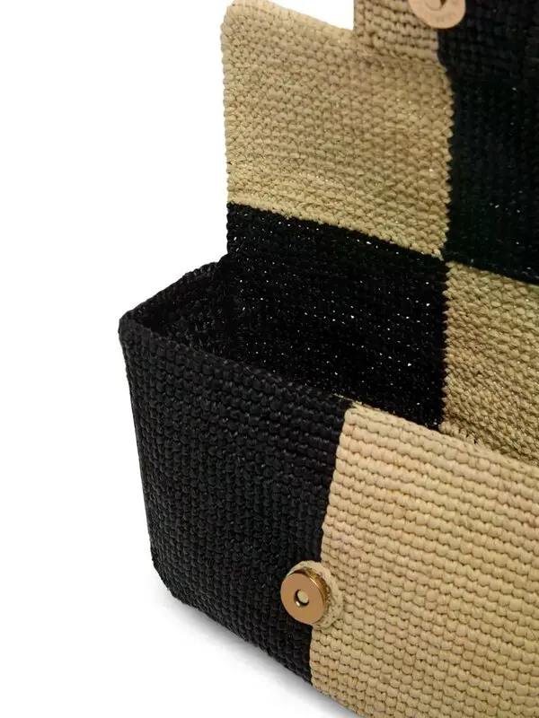 CAREL Mini Sorbonne Raffia Shoulder Bag - Black