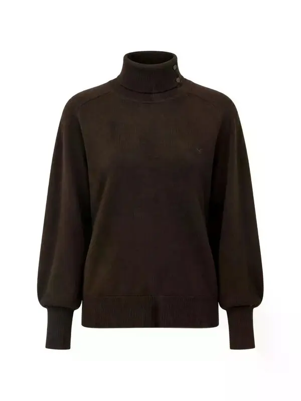 Liu Jo Roll-neck Button-detail Sweater - Brown