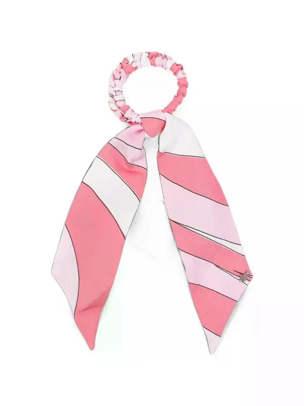 Emilio Pucci Marmo-print Silk Scrunchie - Pink