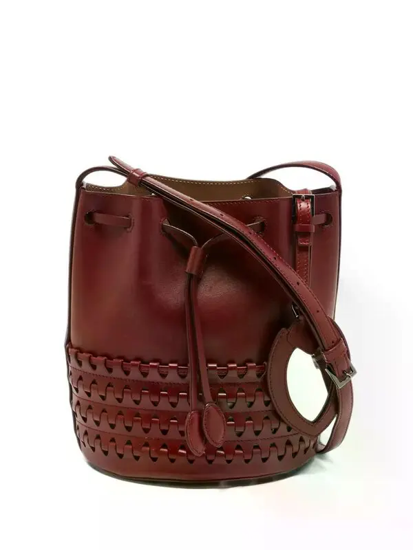 Alaïa Cut-out Drawstring Bucket Bag - Red