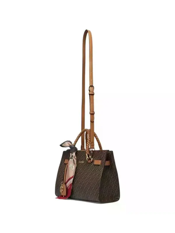 Liu Jo Small Monogram-print Braided-handle Tote Bag