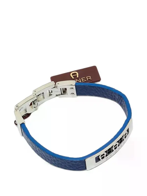AIGNER Logo-plaque Leather Bracelet