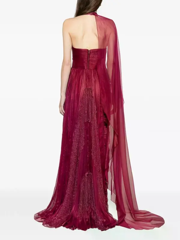 IRIS SERBAN Yolanda Burgandy Panel Gown