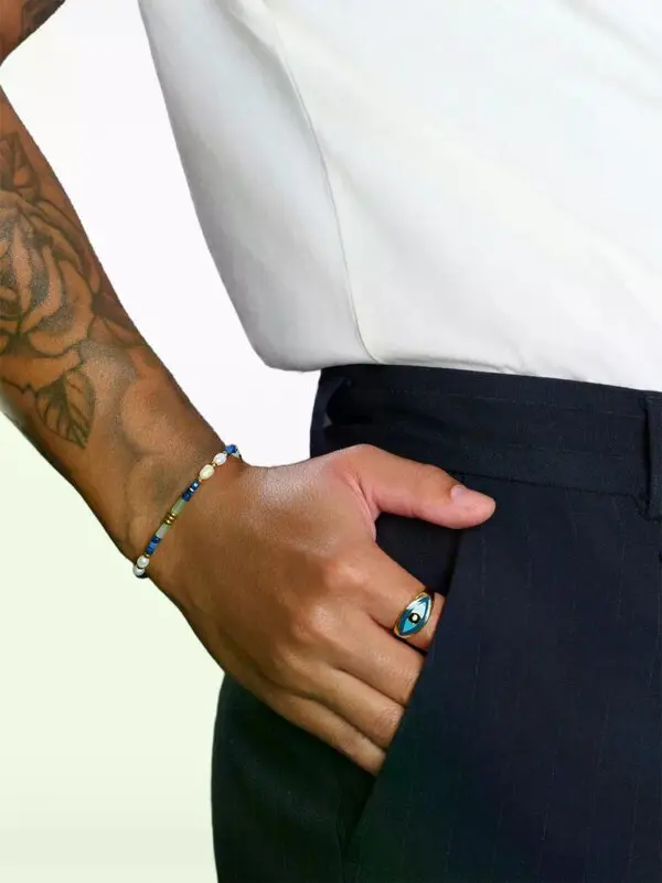 NIALAYA JEWELRY Beaded Gemstone Bracelet - Blue