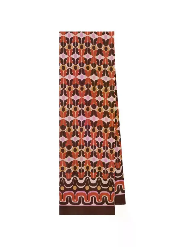 Malìparmi Geometric-print Silk Scarf - Brown