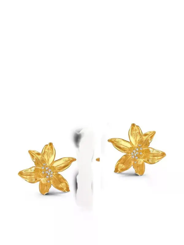 Oscar De La Renta Crystal-embellished Lily Earrings - Gold