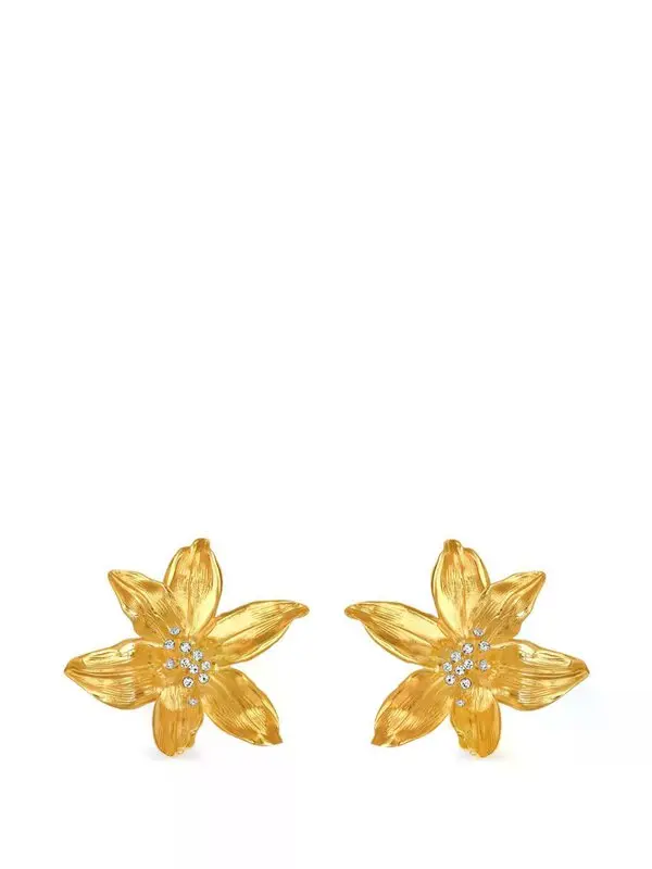 Oscar De La Renta Crystal-embellished Lily Earrings - Gold
