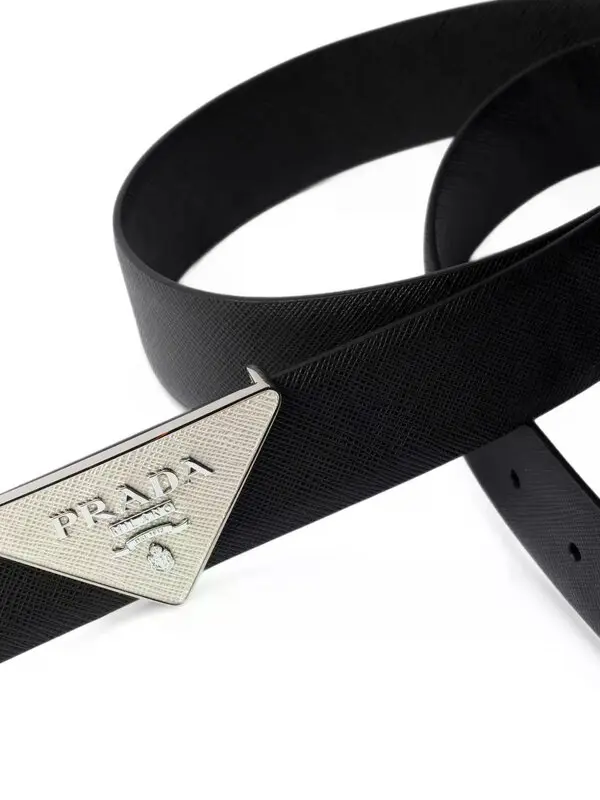 Prada Saffiano Belt Buckle Custom Belts - White