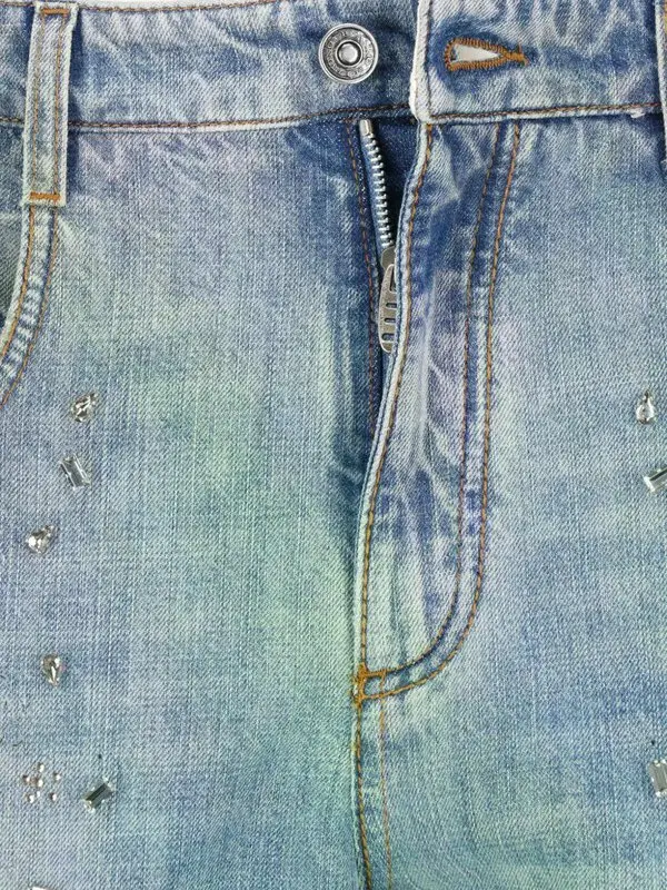 Ermanno Scervino Crystal-embellished Laser-cut Jeans