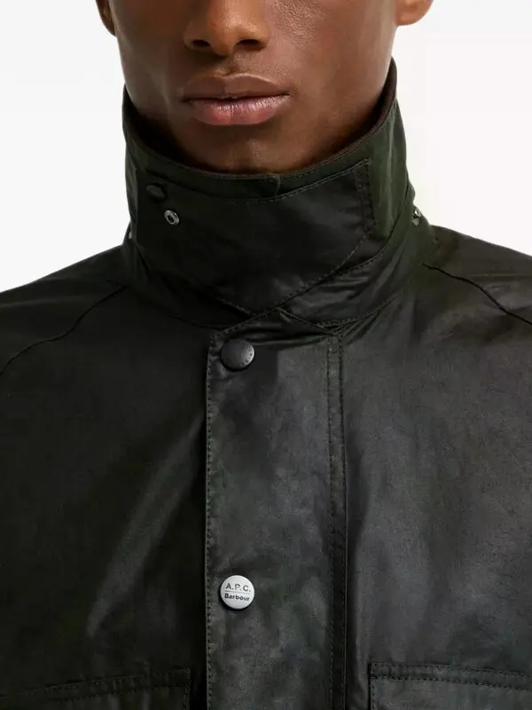 Barbour Waxed-cotton Corduroy-collar Coat