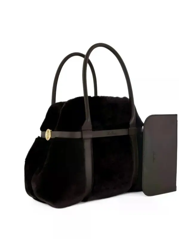 Loro Piana Shearling Leather-trim Tote Bag - Brown