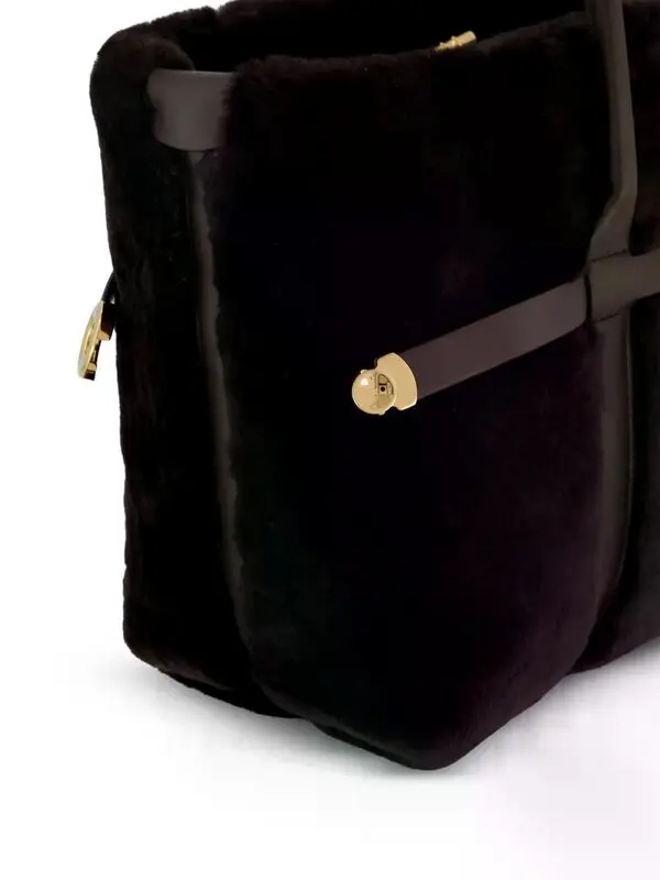 Loro Piana Shearling Leather-trim Tote Bag