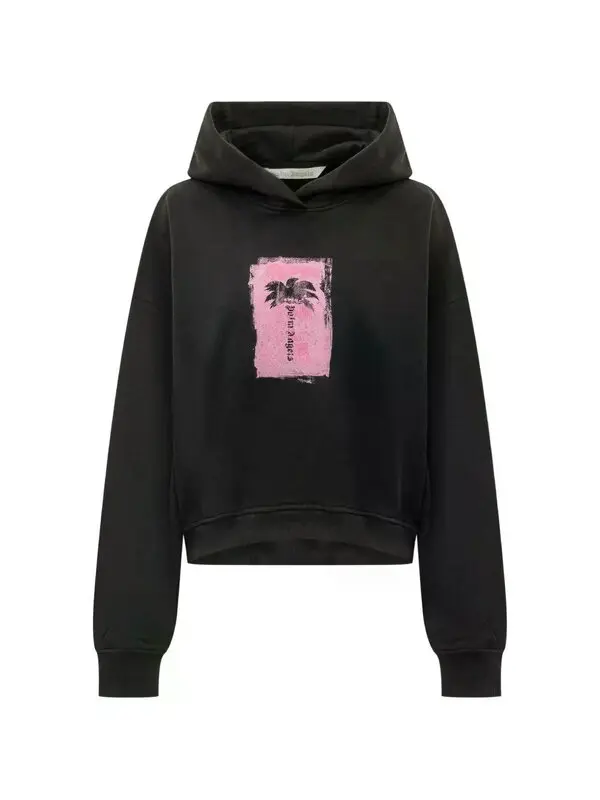 Palm Angels Brushed Palm Hoodie - Black