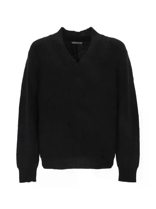 ENTIRE STUDIOS V-neck Elbow-patch Sweater - Black