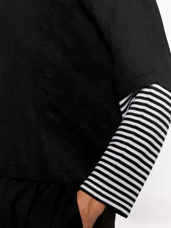 MARSEM Striped-sleeve Layered-effect Sweater