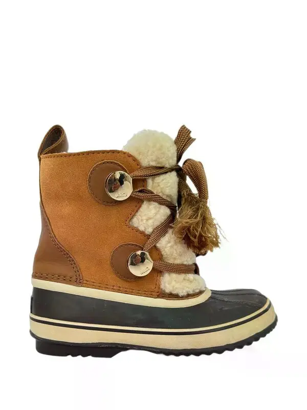 Chloé X Sorel 2020s Color-blocked Suede Snow Boots - Brown
